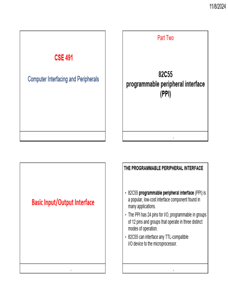 CSE491 Computer Interfacing and Peripherals Lec7 Handsout | PDF | Input/Output | Electronic ...