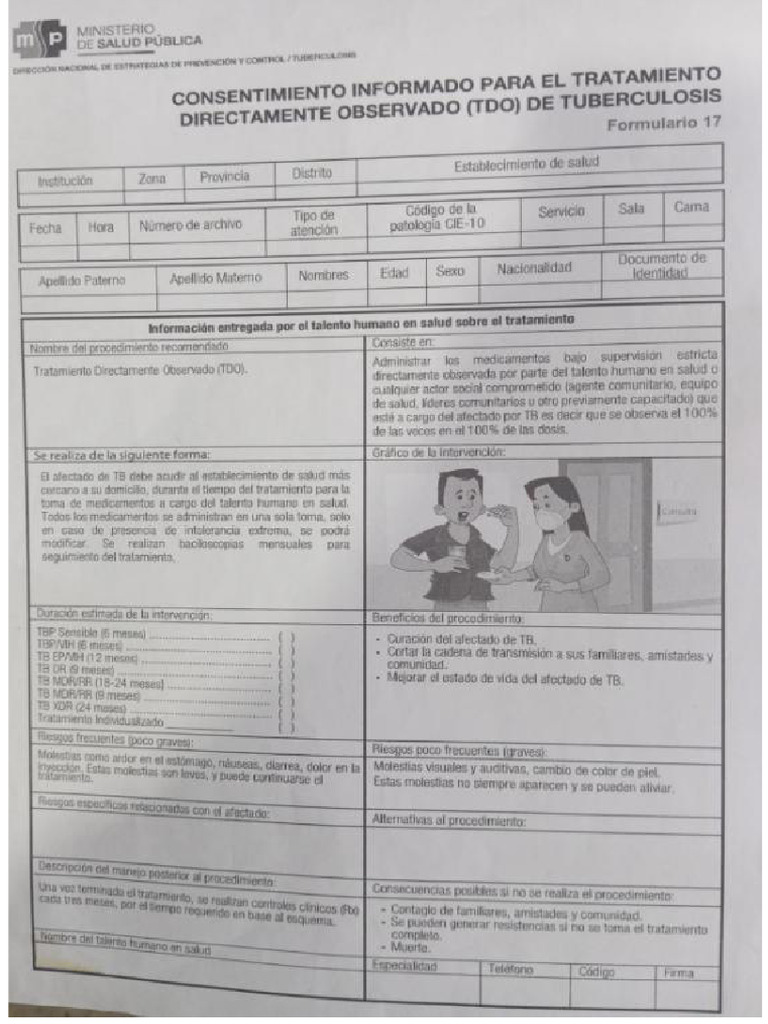 Llenado de Formulario Pcte TB | PDF
