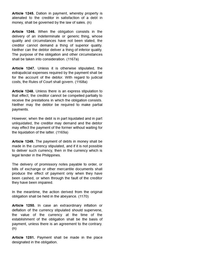 Book Iv Obligations And Contracts 16 20 Pdf Payments Debt