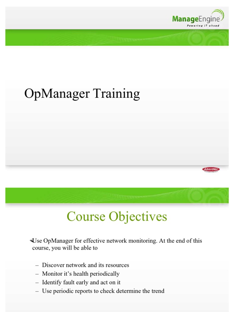 Opmanager Training | PDF | Voice Over Ip | Router (Computing)