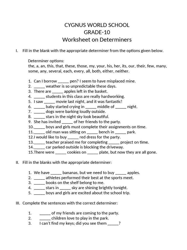 10 DETERMINERS | PDF