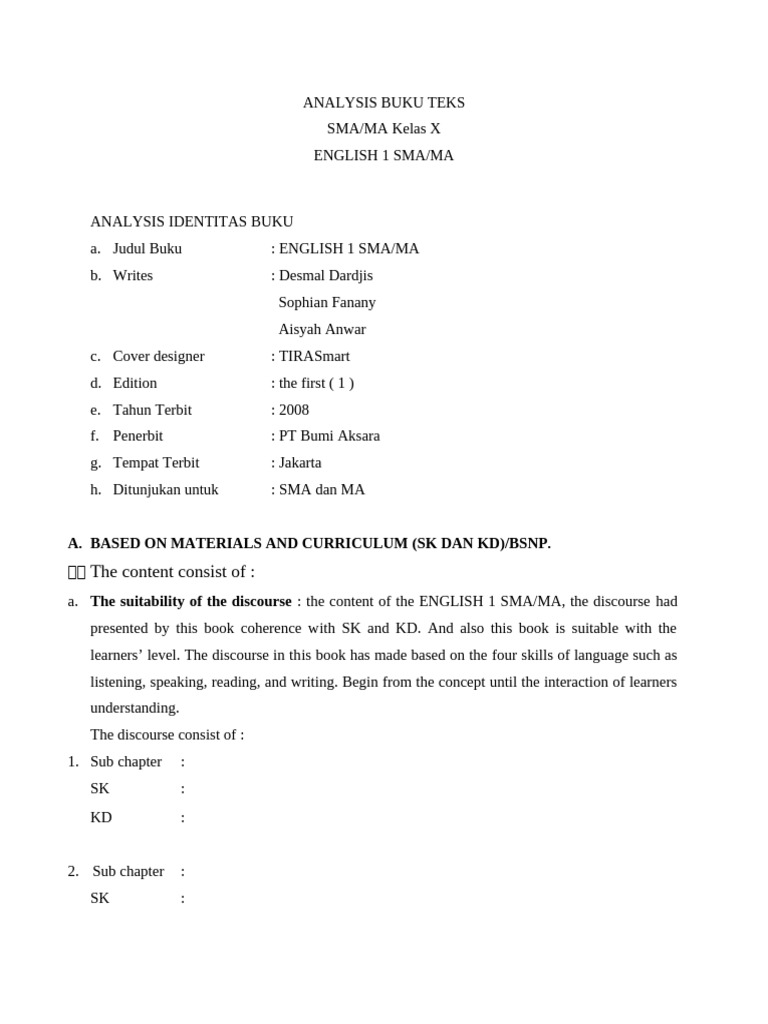 ANALYSIS BUKU TEKS final project | PDF | Page Layout | Typefaces