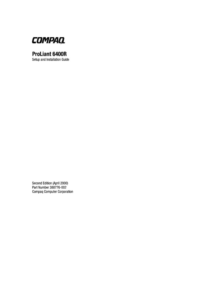 Compaq Proliant 6400R | PDF