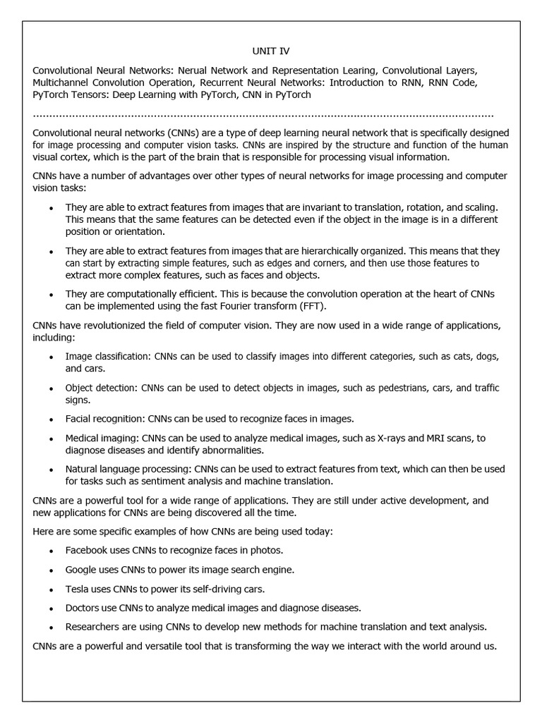 Unit Iv Dl Pdf Artificial Neural Network Deep Learning