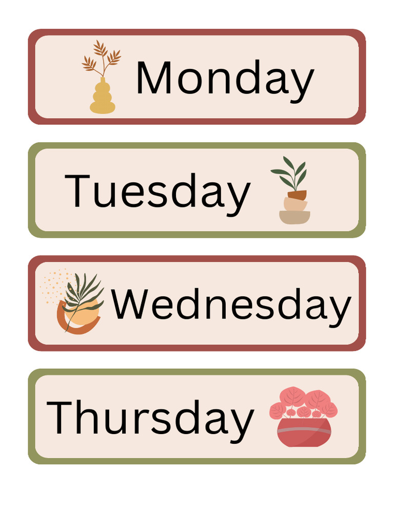 Days of The Week Poster | PDF