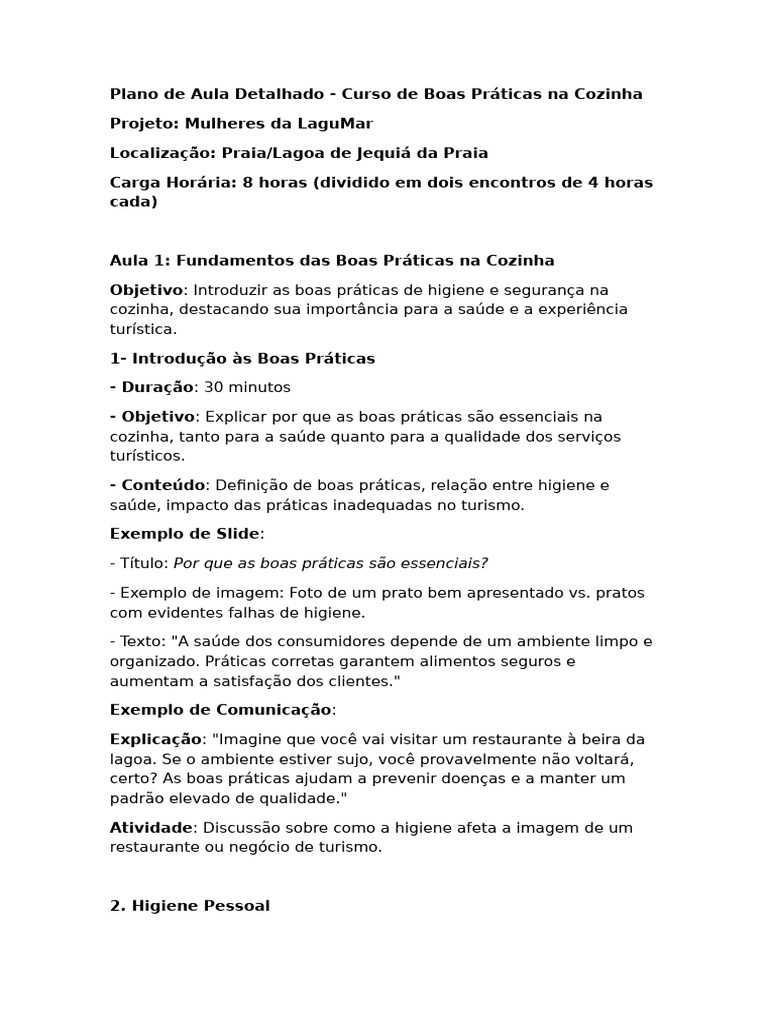 Boas Práticas na Cozinha: Curso LaguMar | PDF | Preservação de ...