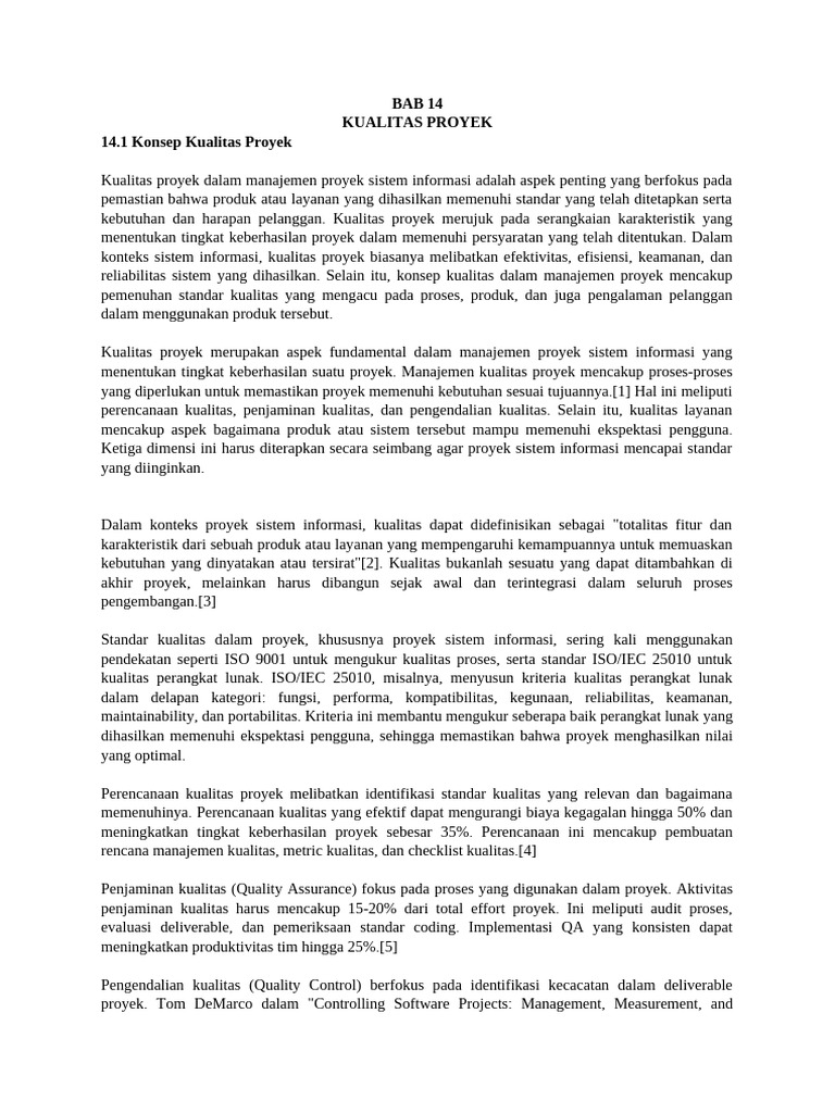 Kualitas Proyek MPSI | PDF