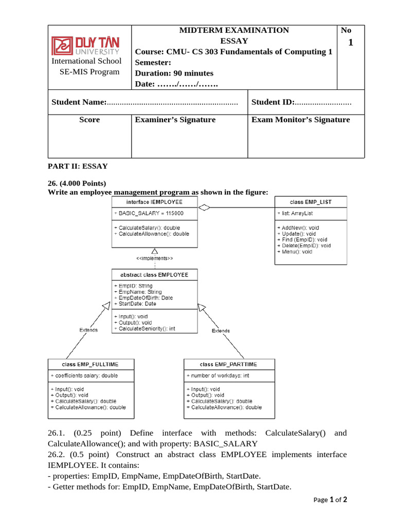 Midterm Exam Cmu-Cs303 | PDF | Programming Paradigms | Computing