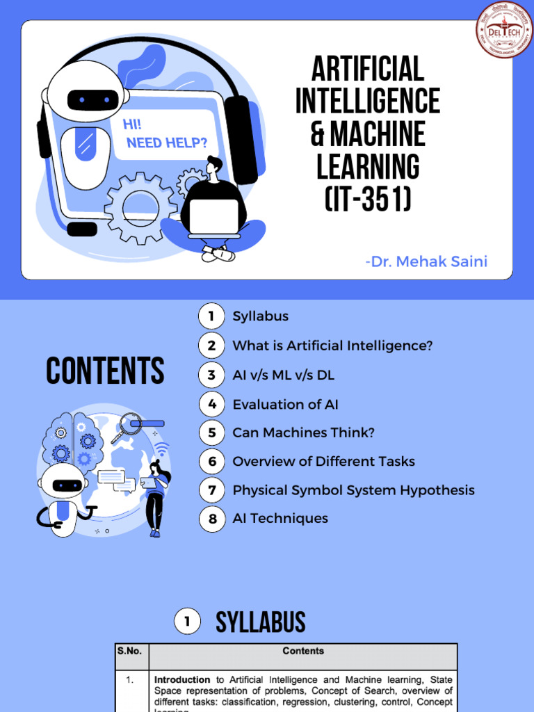 AI and Machine Learning Syllabus Overview | PDF | Artificial ...