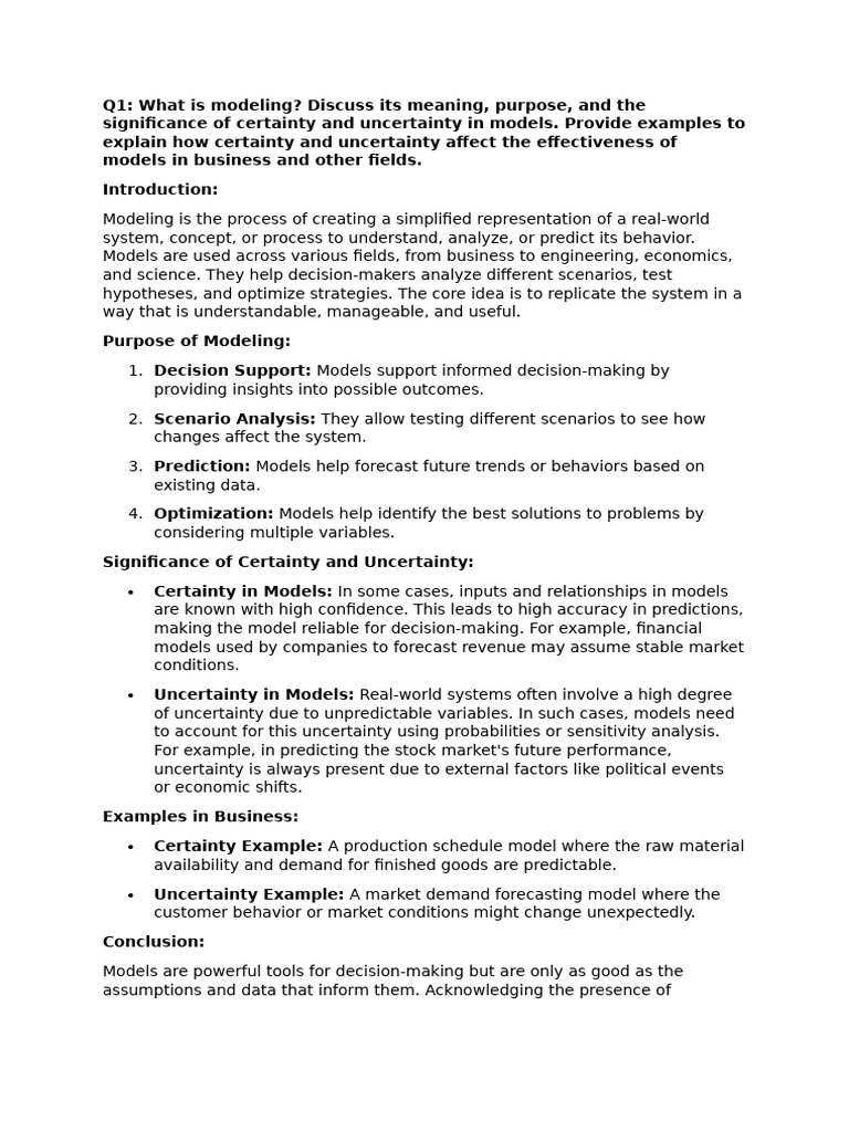 Bms Reading Material | PDF | Conceptual Model | Mathematical Model