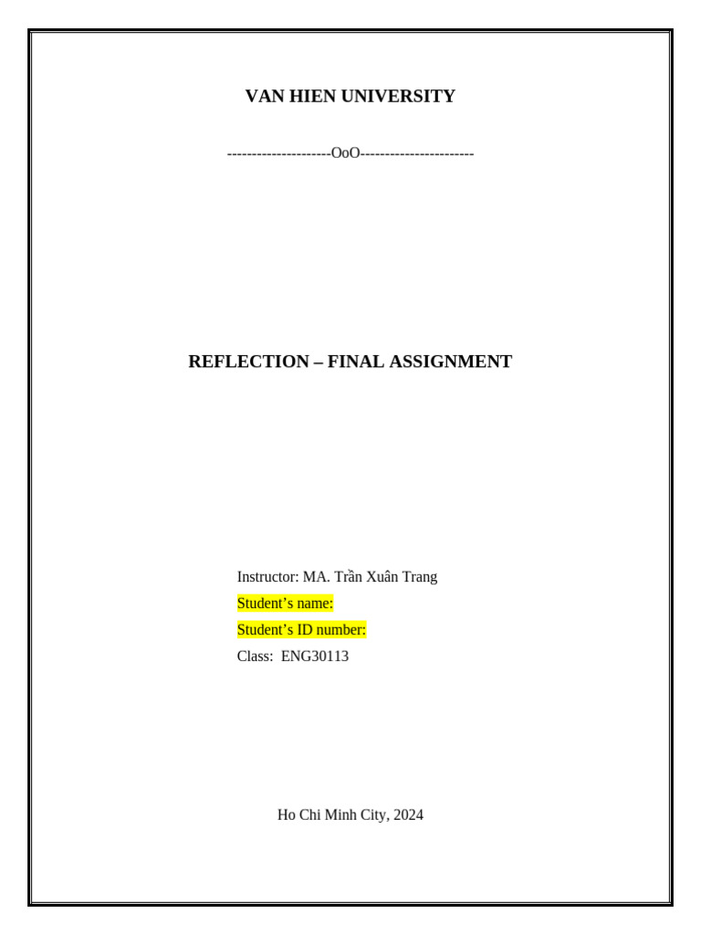 Eng30113-Nhapmon2024-Your Name-Final Assignment | PDF | Language Acquisition | Learning