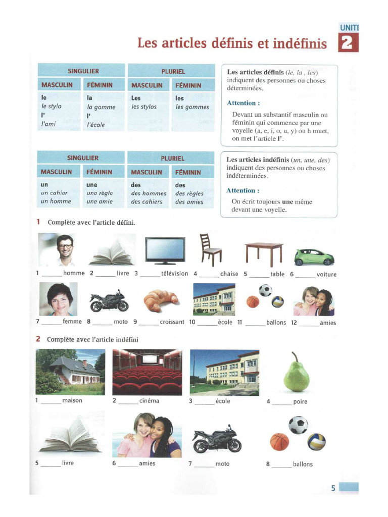 LES-ARTICLES-DÉFINIS-ET-INDÉFINIS_compressed | PDF