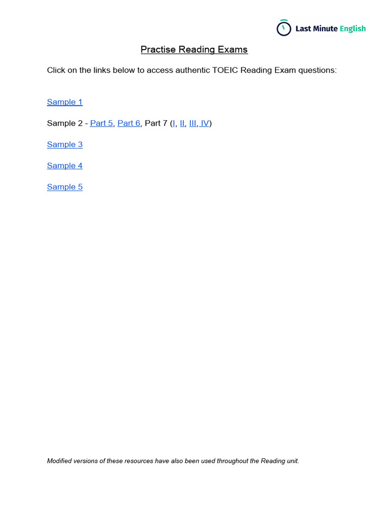Practice+Reading+Exams | PDF