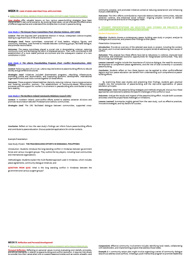 CW Week 8&9 | PDF | Peacebuilding | Conflict Resolution