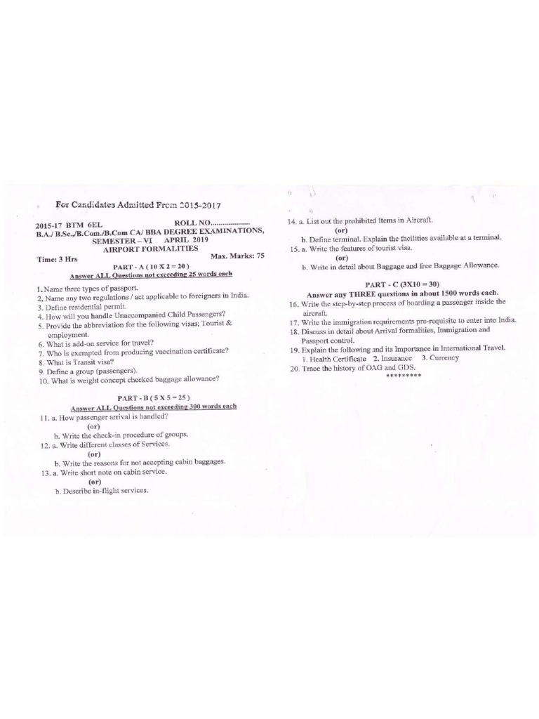 Airport Formalities (15 17btm6el) | PDF