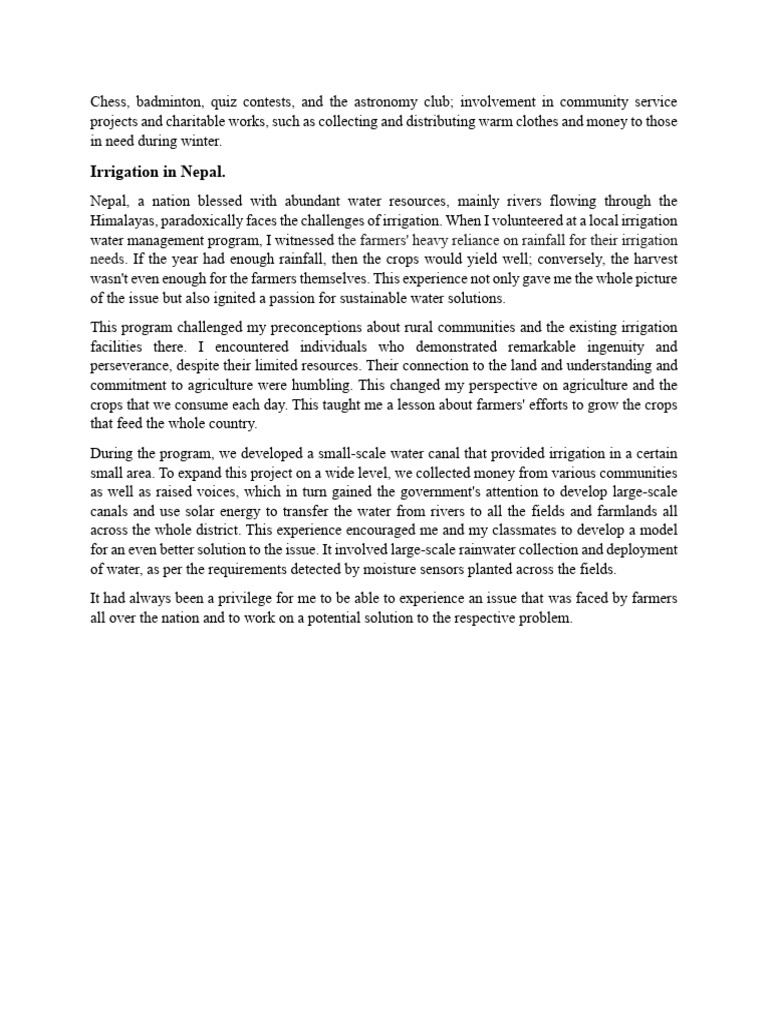 Irrigation Solutions for Nepal's Farmers | PDF