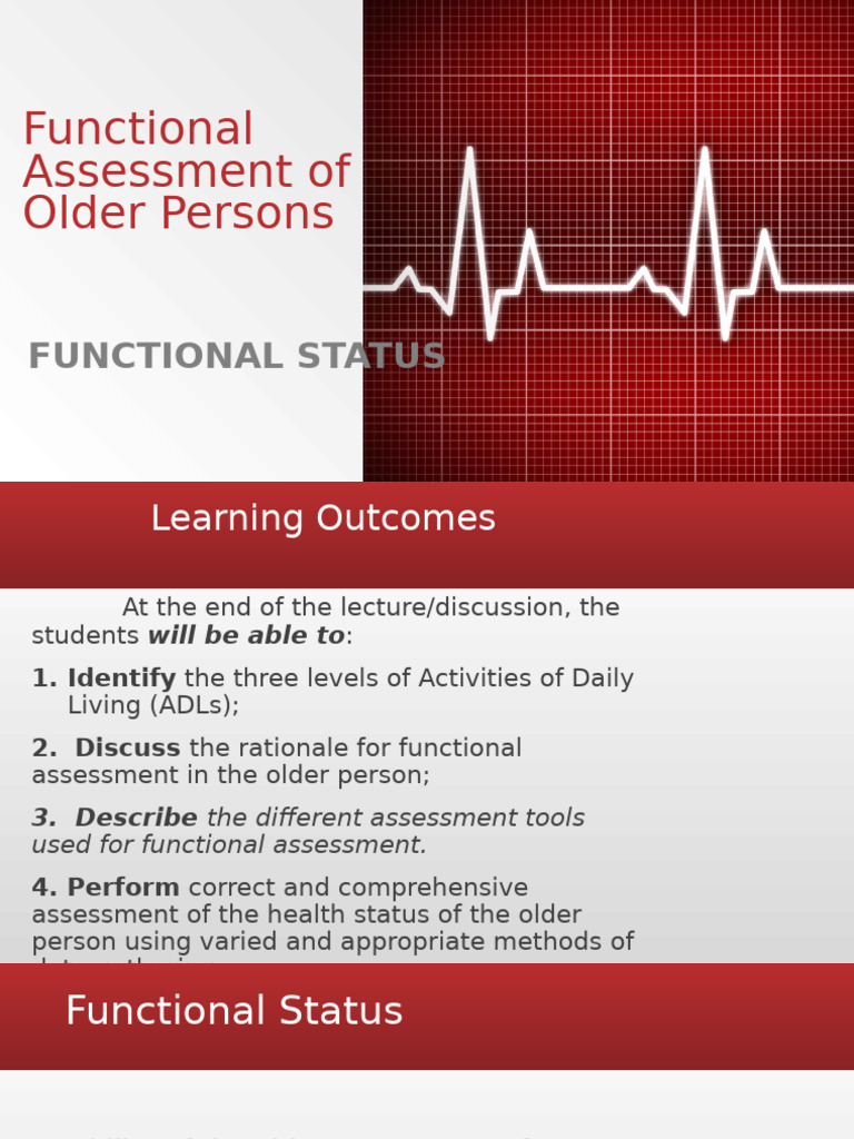 Functional Assessment in Older Adults | PDF | Cognitive Science ...