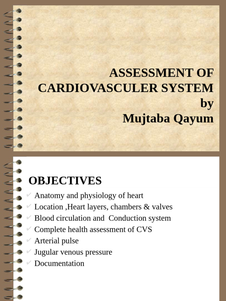 Assessment of Cardiovasculer System | PDF | Heart | Heart Valve