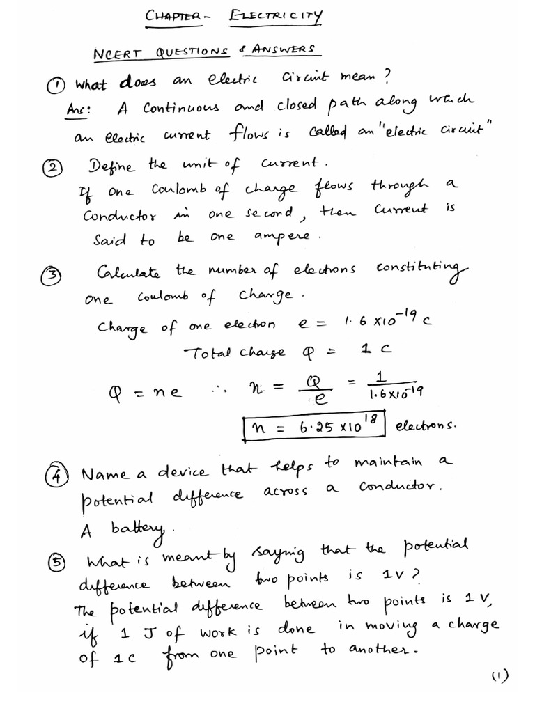Electricity Notes | PDF