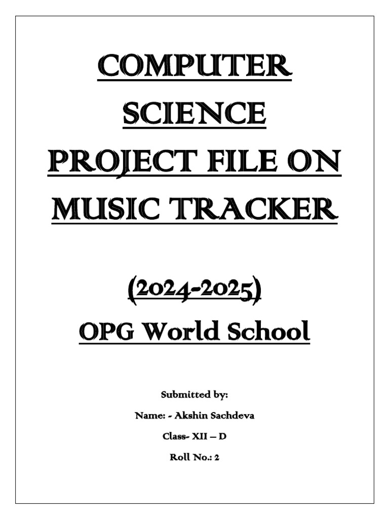 Class Xii Cs Project File by Akshin Sachdeva | PDF | Computer Program | Programming