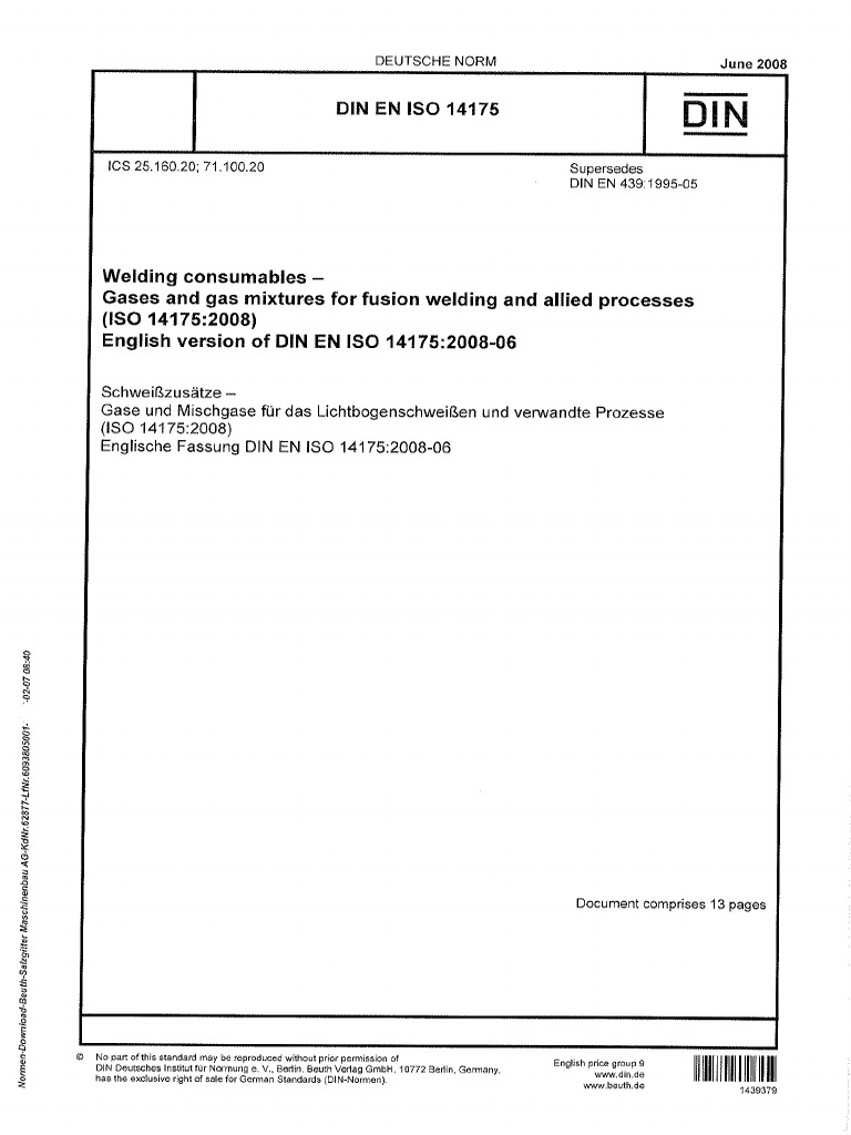 ISO 14175-2008-Gas Mixture | PDF