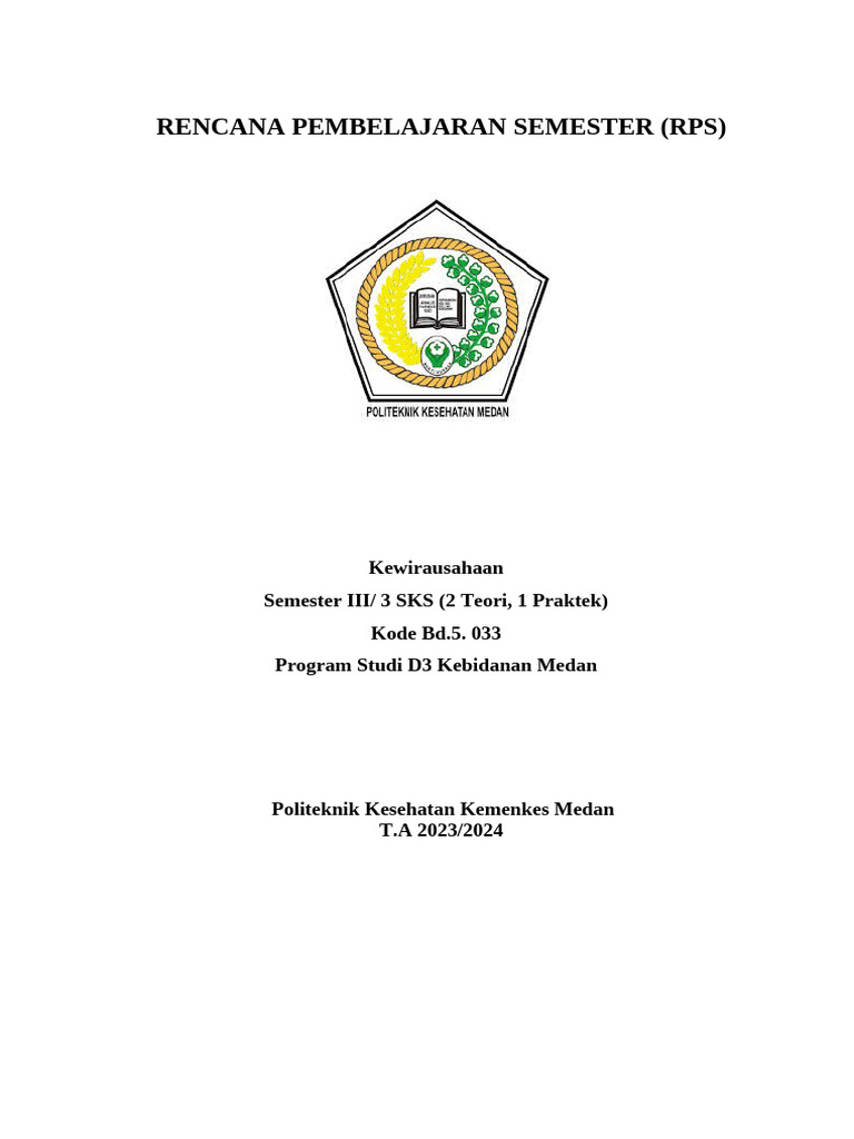 RPS Kewirausahaan 2023 Rev | PDF