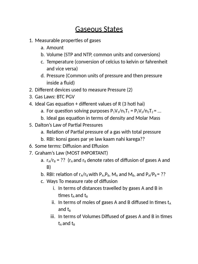 Gaseous States | PDF