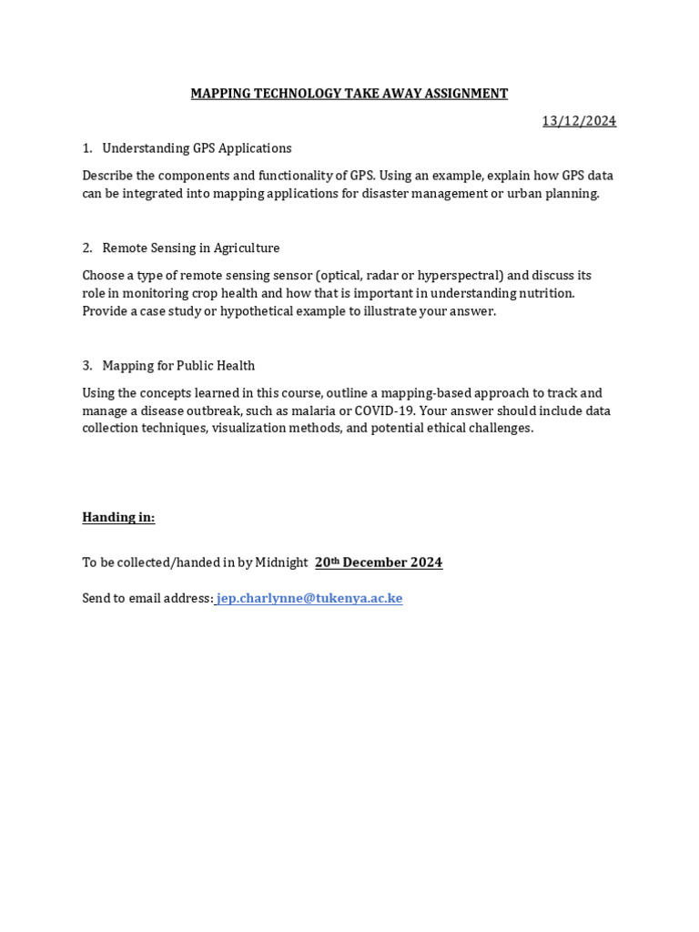 Mapping Technology Assignment Overview | PDF