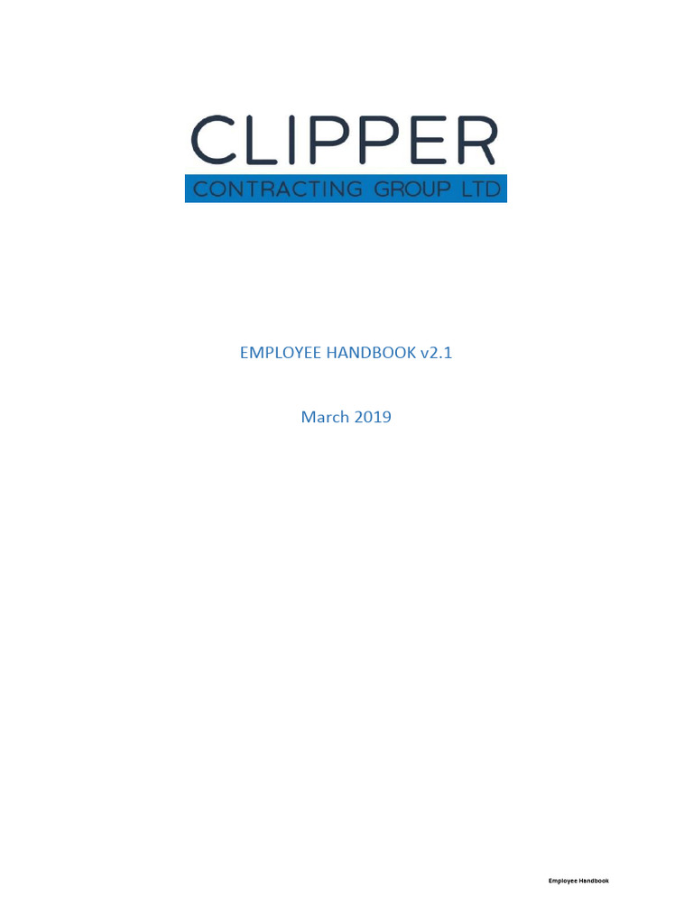 Clipper Contracting Employee Handbook | PDF | Bribery | Harassment