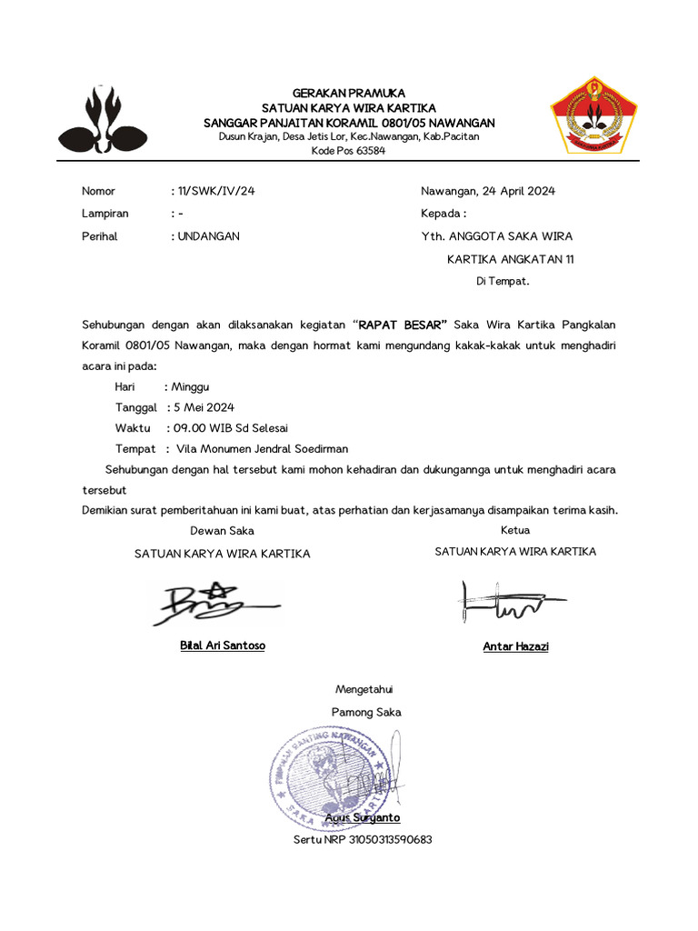 Undangan Angkatan 11 SWK | PDF