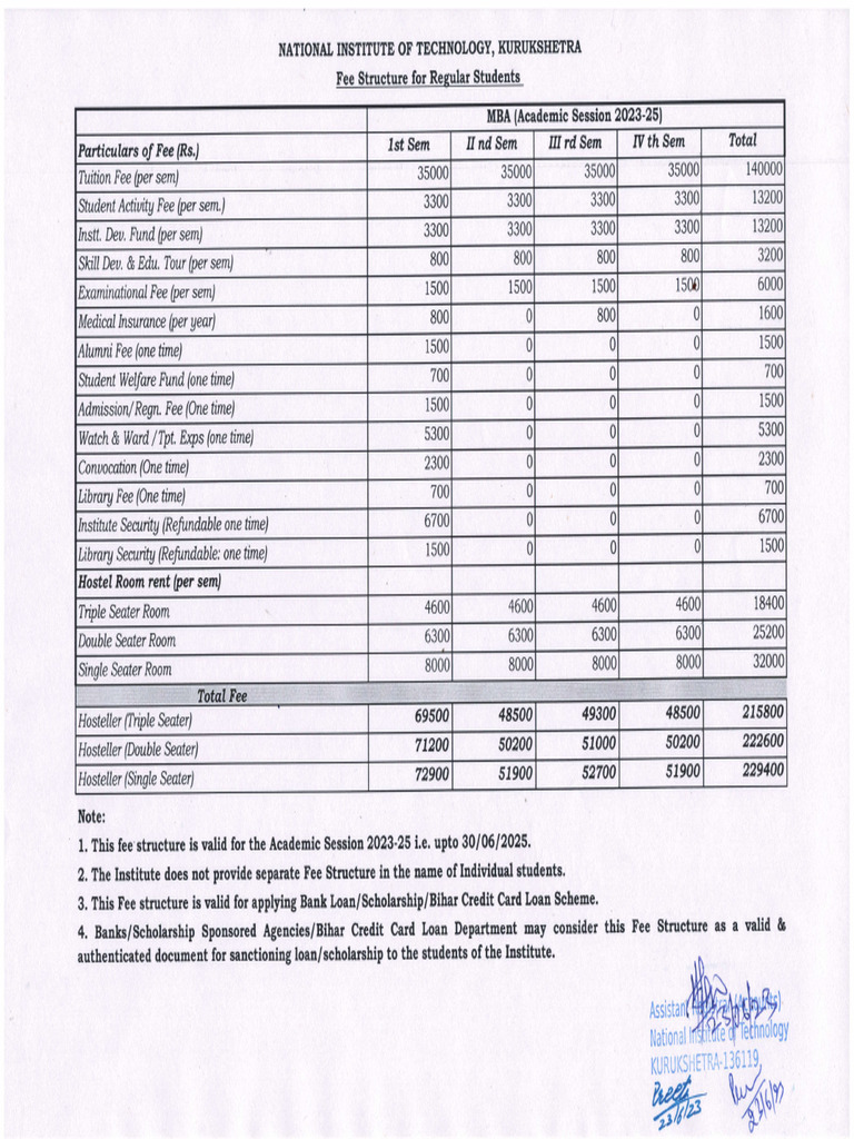 Fee-Structure-for-MBA-2023-25-Regular-Students | PDF