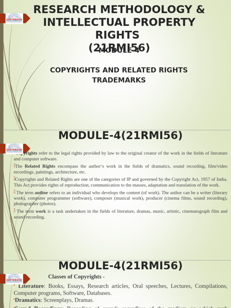 21RMI56 MODULE 4 - Edited | PDF | Copyright | Trademark