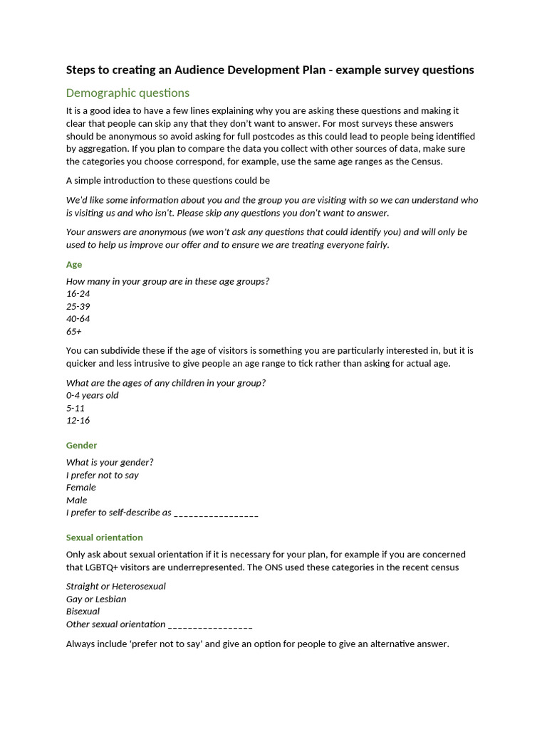 Example-survey-questions | PDF | Ethnicity | White People