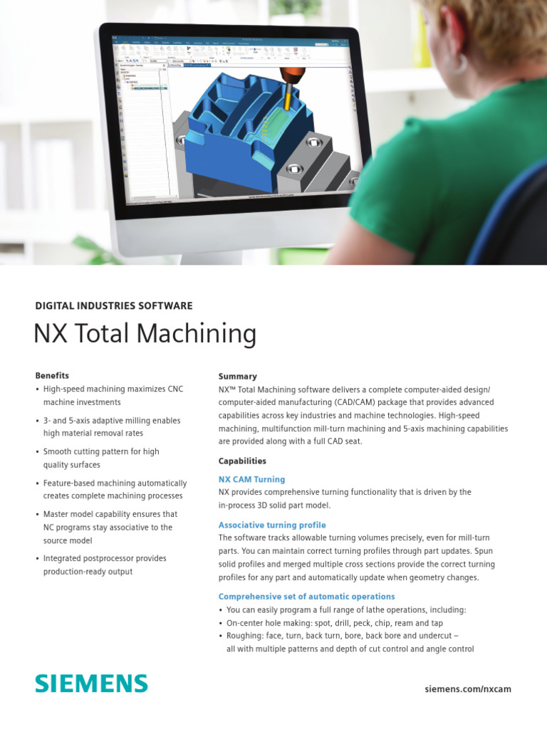 Siemens SW NX Total Machining Fact Sheet | PDF | Machining | Computer Aided Design