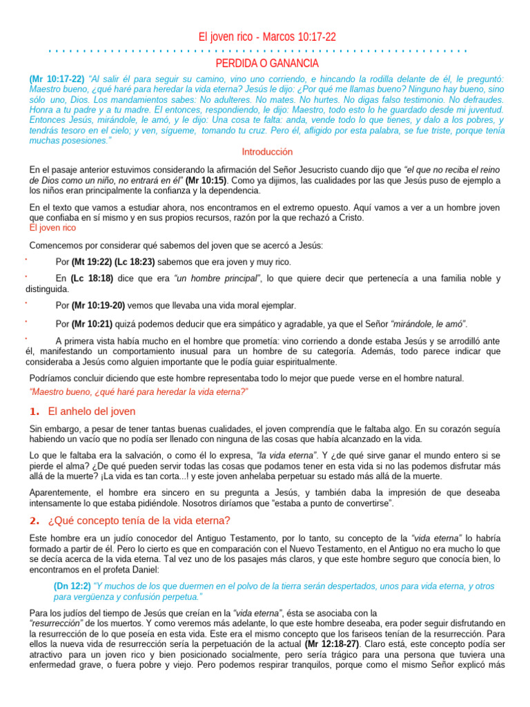 el-joven-rico | PDF | Vida eterna (cristianismo) | Cristo (título)