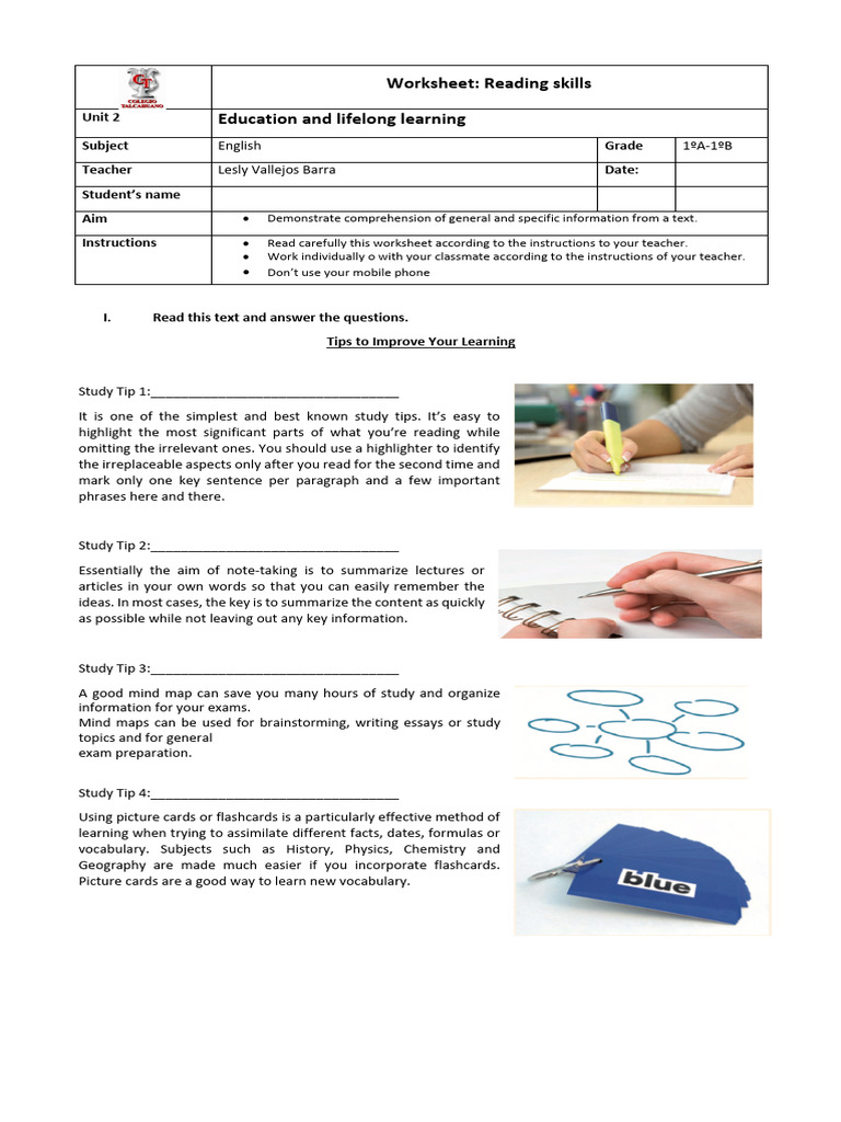 1ros_unit2_reading | PDF | Reading Comprehension | Learning