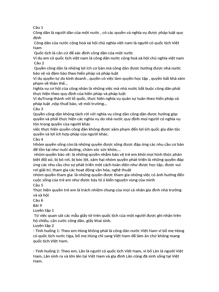 đề cương môn GDCD | PDF