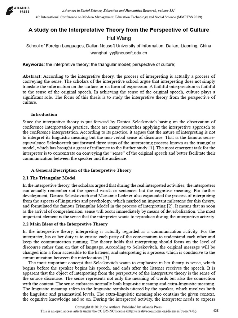 Interpretive Theory | PDF | Linguistics | Translations