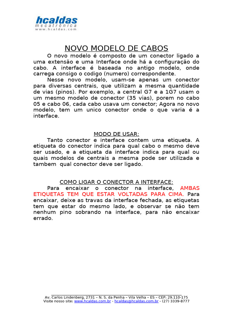 _NOVO MODELO DE CABOS | PDF