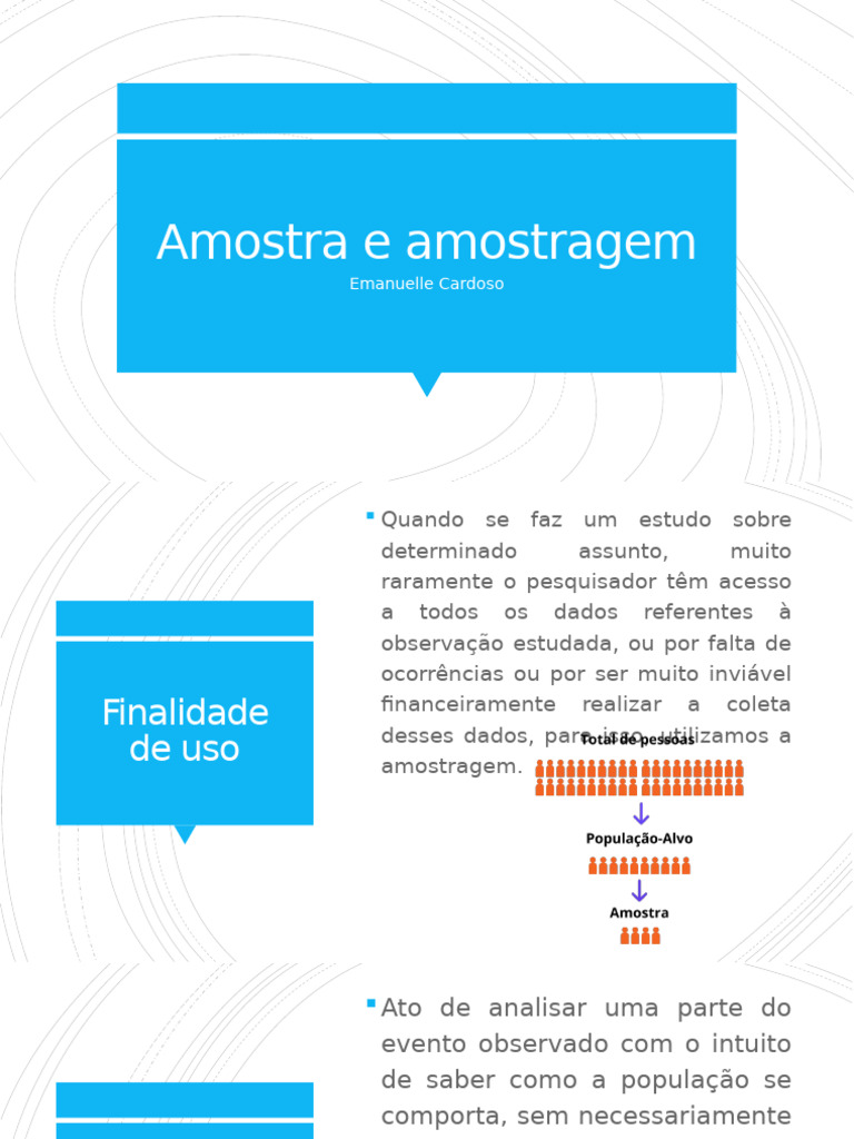 Amostragem: Conceitos e Importância | PDF | Amostragem (Estatística)
