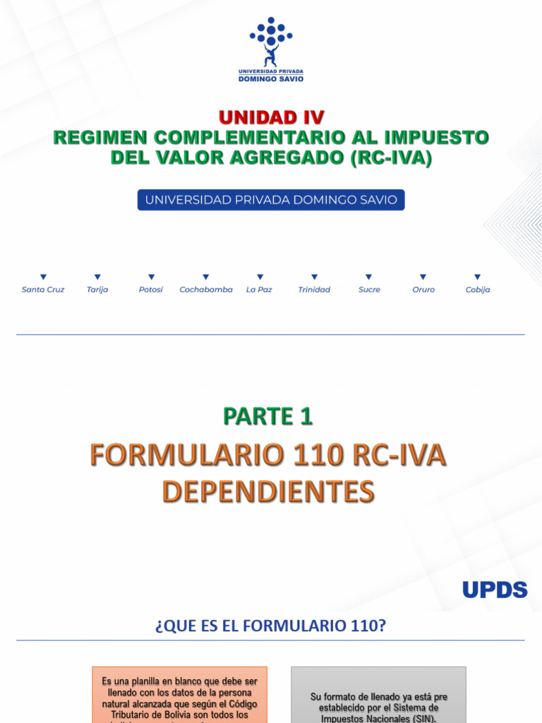 Regimen Complementario al Impuesto del Valor Agregado RC-IVA | PDF ...
