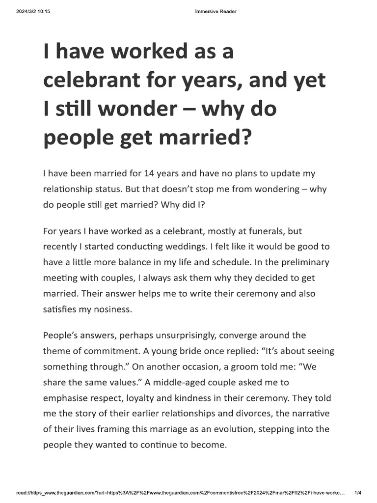 Why Do People Get Married | PDF