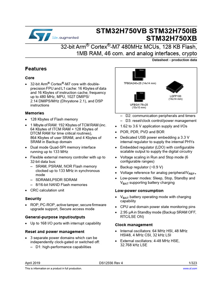STM32H750VB_Datasheet | PDF | Dynamic Random Access Memory | Power Supply