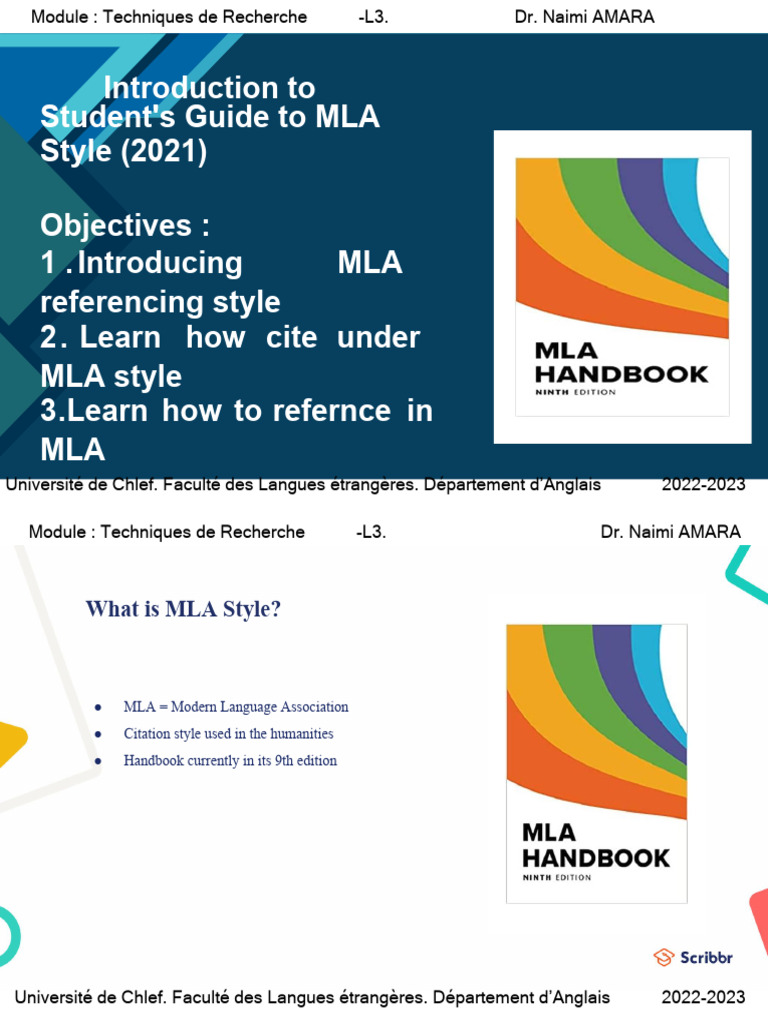 Introduction To The MLA Referencing System 9th Edition | PDF