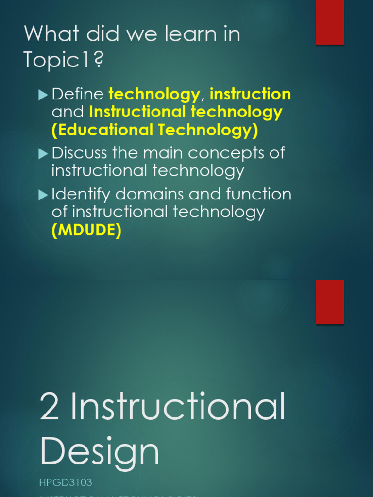 2 Instructional Design | PDF | Instructional Design | Educational Technology