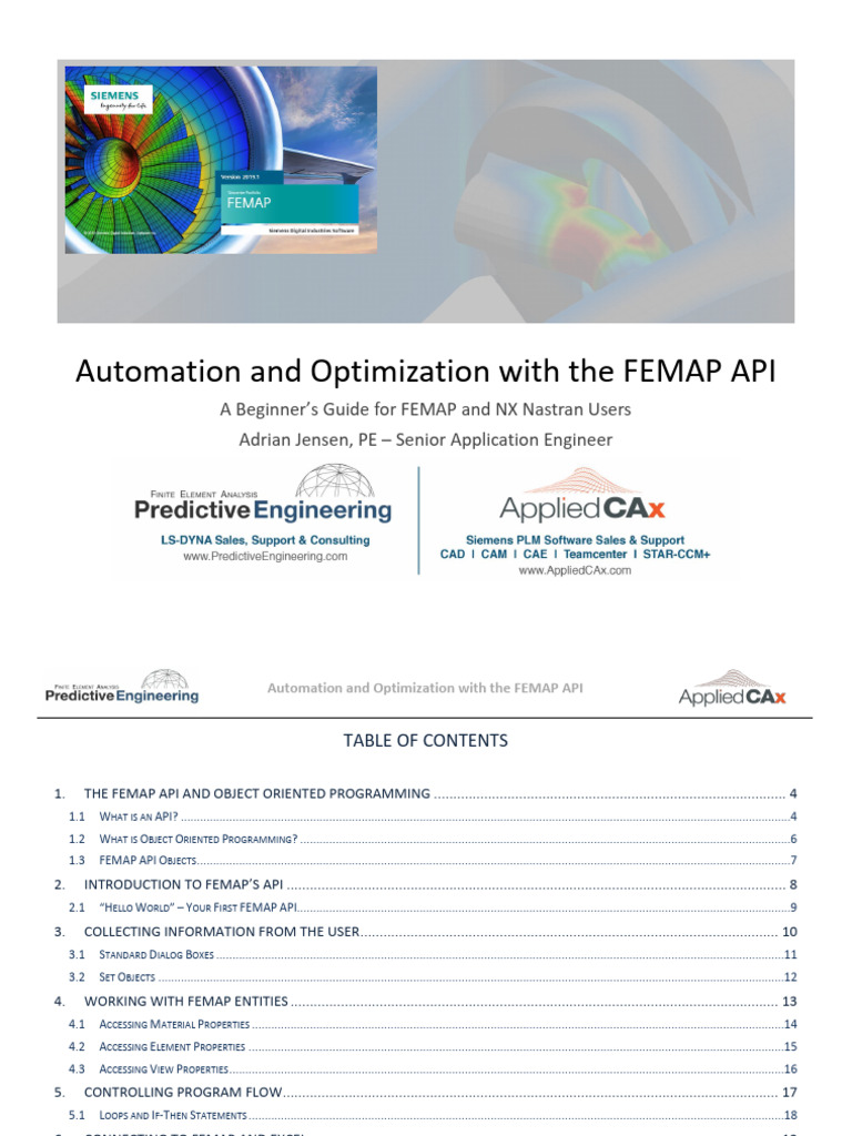 Femap and NX Nastran Technical Seminar a Beginners Guide to the FEMAP API Rev 0 | PDF | Data ...