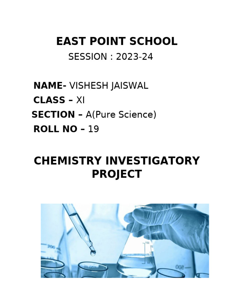 CHEMISTRY PROJECT | PDF | Water | Atoms