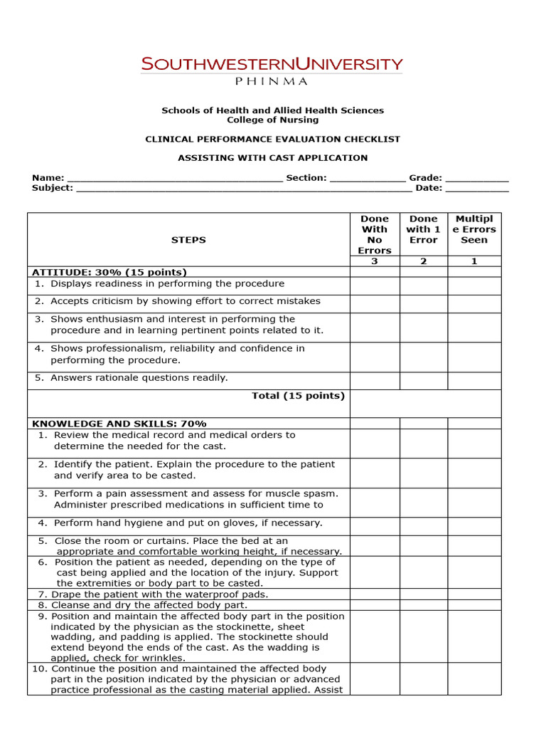 Assisting With A Cast Application | PDF | Clinical Medicine | Medical ...