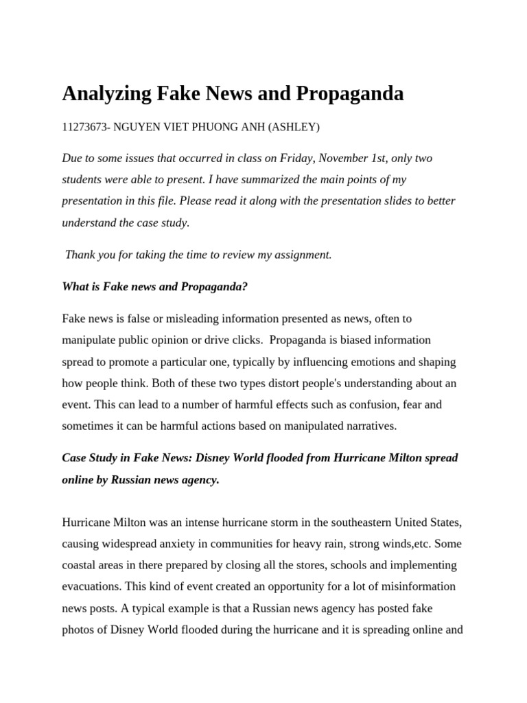 Analyzing Fake News and Propaganda | PDF | Social Media | Popular ...