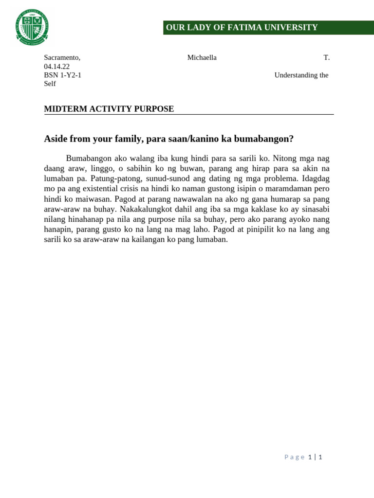 Midterm Activity Purpose | PDF